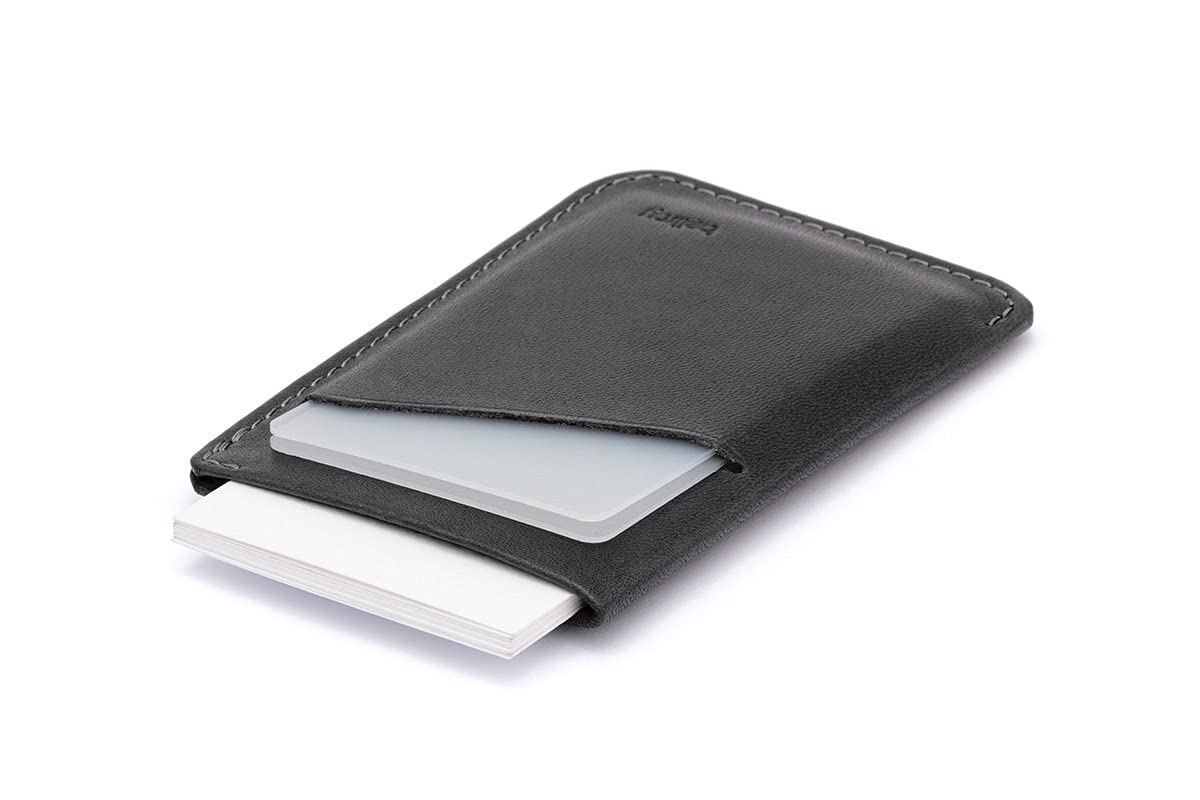 Bellroy Card Sleeve (Premium Leather Card Holder or Minimalist Wallet, Holds 2-8 Cards or Business Cards, Folded Note Storage) - Ocean