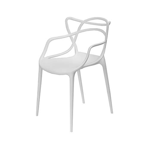 Mod Made Mid Century Modern Molded Plastic Loop Chair (Set of 2), White