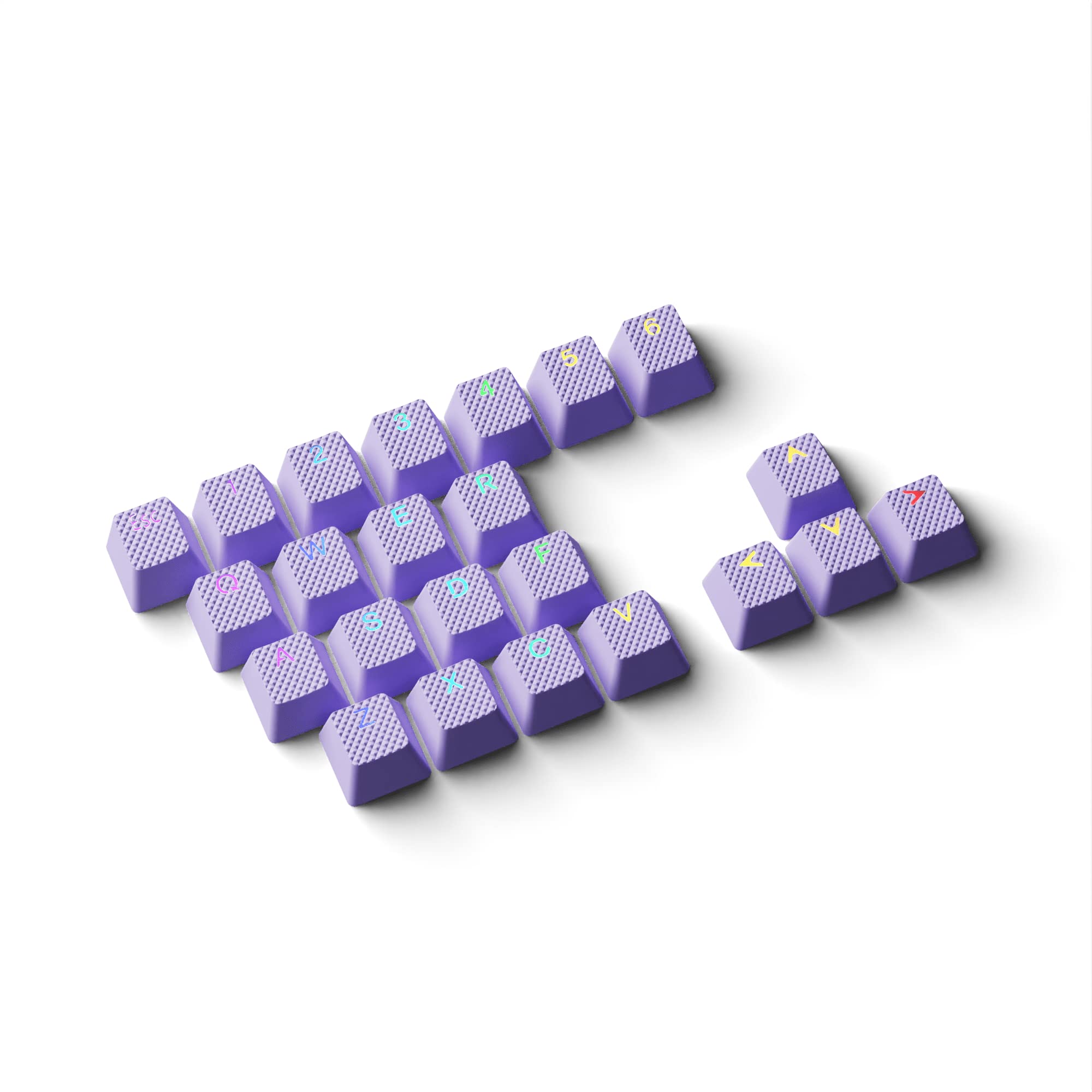 HK Gaming Rubber Keycaps Set | Anti-Slip Texture | Doubleshot Backlit Keycap Set | 23 Keys OEM Profile Key Set | for Mechanical Keyboard | Compatible with Cherry MX, Gateron, Kailh | Lavender