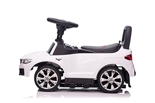 Best Ride On Cars BMW 4 in 1 Battery Powered Push Car, White, Large
