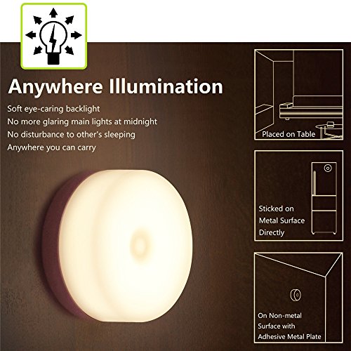 RTSU Baby Night Light, Rechargeable Mini Touch Light, Wireless LED Night Lights for Kids, Portable Bedside Lamp for Breastfeeding, Dimmable Nursery Lamp