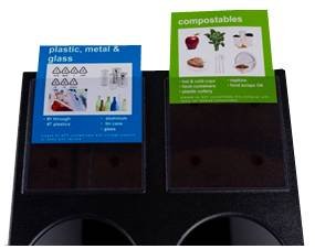 RecycleBoxBin Triple Recycling Bin - Large Capacity (25 gal. per Bin), All Plastic, Light-Weight, with Changeable Label System