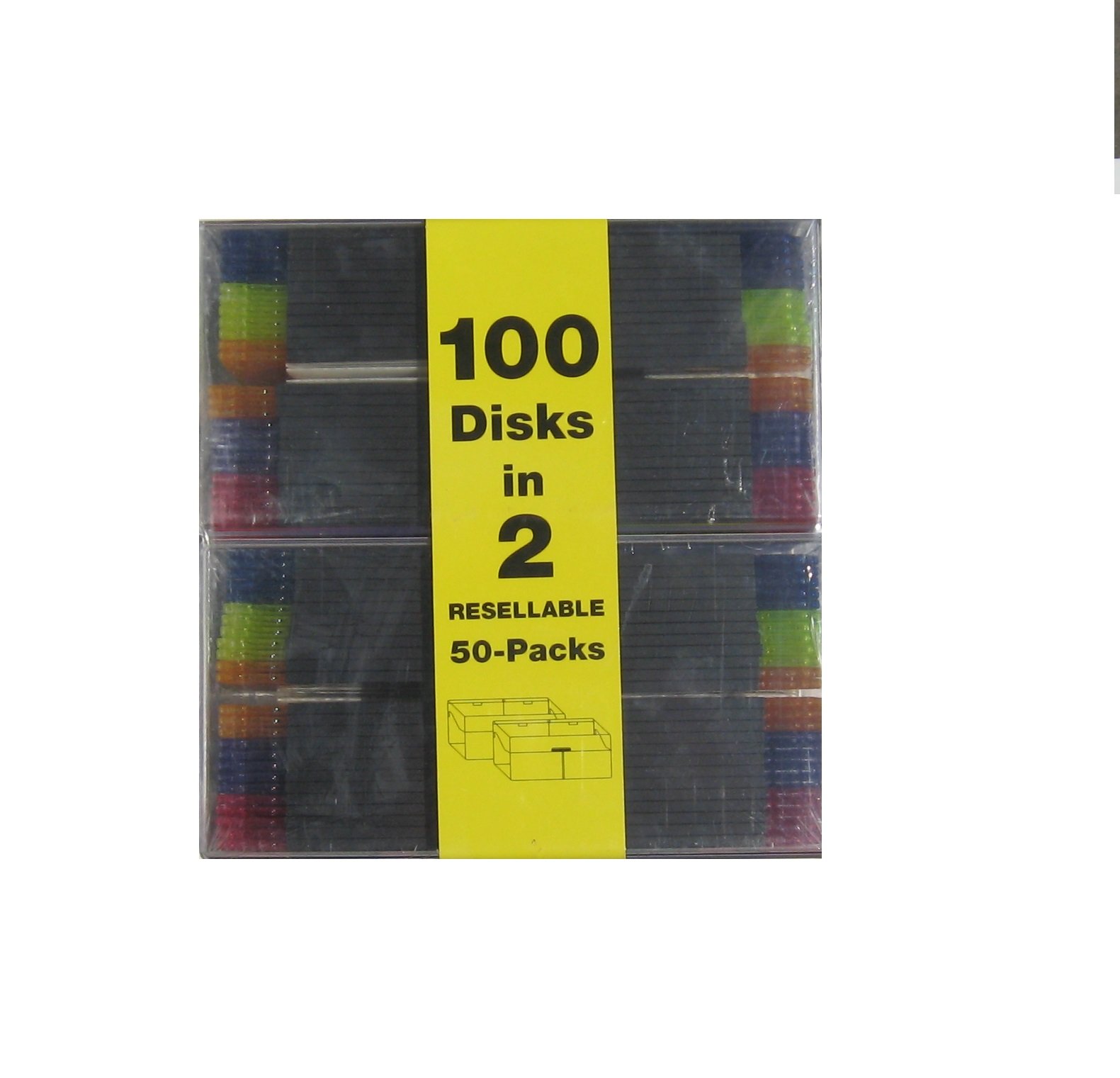 Verbatim 100 PC Formatted 3.5" HD 1.44 MB Floppy Diskettes, 5 Neon Translucent Colors, 20 of Each