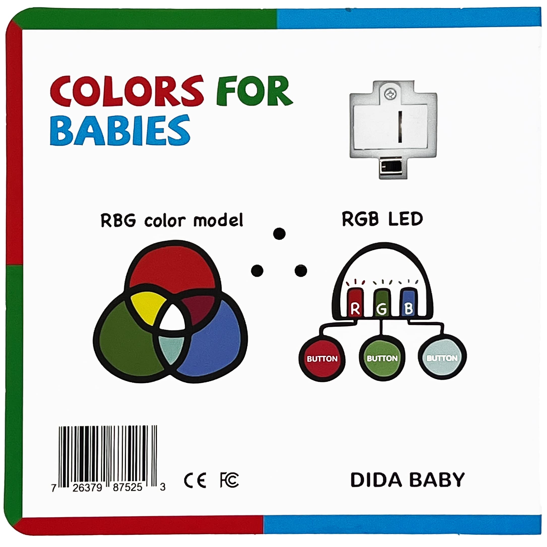 breezeMan Colors for Babies Books with LED Light, Innovative Toys for 9 Months to 3 Years Old to Learn Colors.