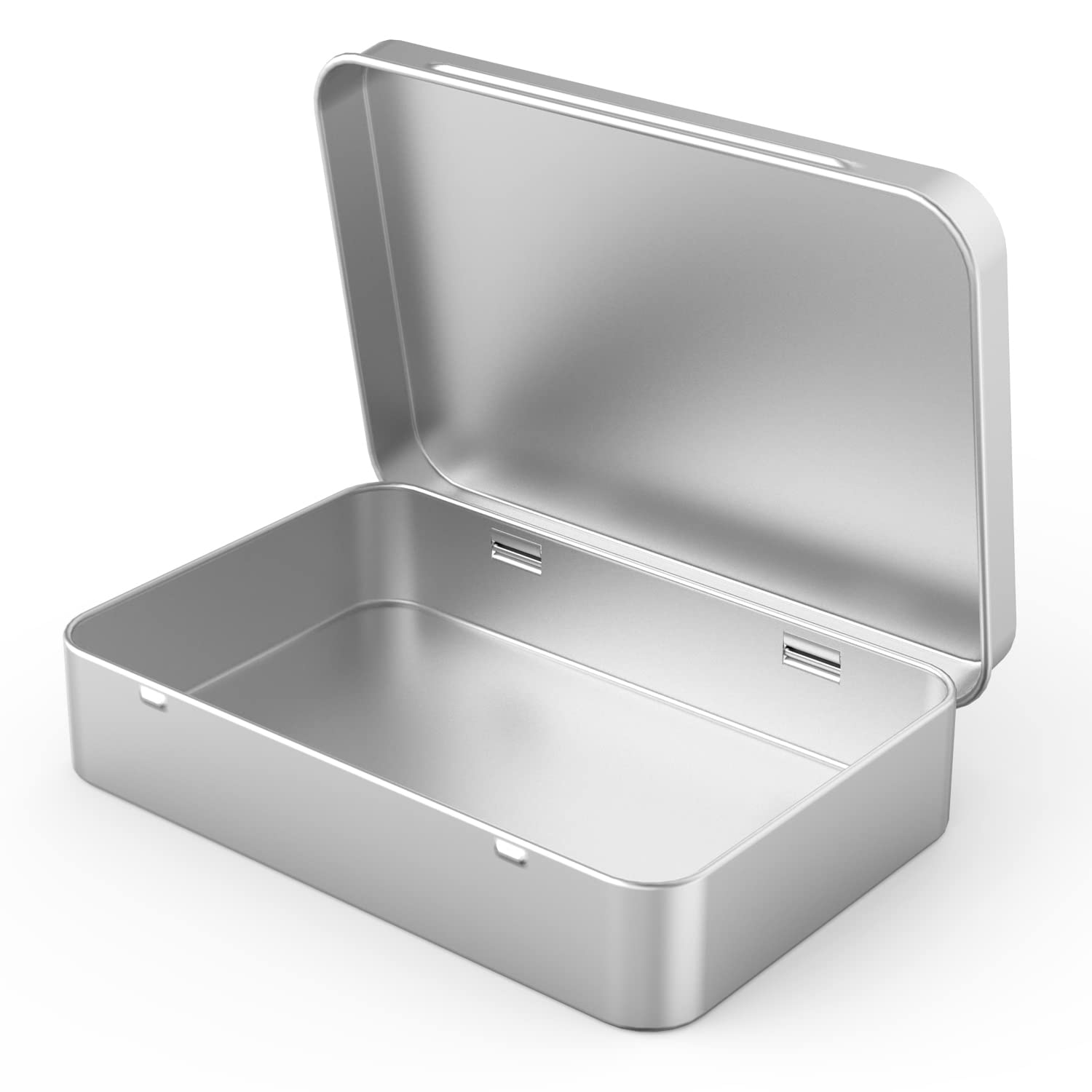 Axe Sickle 8 Pack Tin Box Containers 3.7 x 2.4 x 0.8 Inch Metal Tins Storage Box with Hinge Lids, for Home Storage, Outdoor Active Storage Containers, Home Organizer Small Tins, Silver