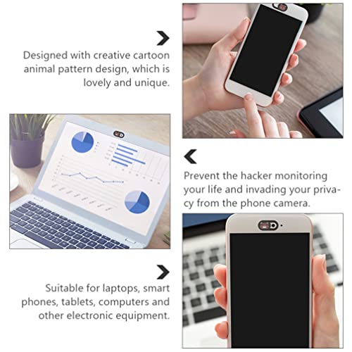 Cartoon Bear Camera Cover Slide: 3PCS Cute Animal Pattern Webcam Protection Cover Slide Phone Camera Blocker Ultra Thin Cover Slide for Laptop Tablet Mobile Phone