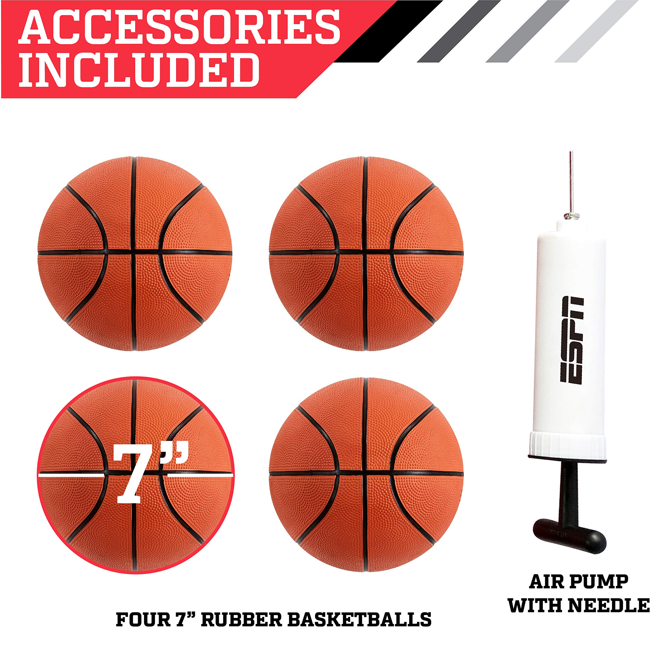 ESPN EZ Fold 2 player Basketball Game with Polycarbonate Backboard and LED Scoring