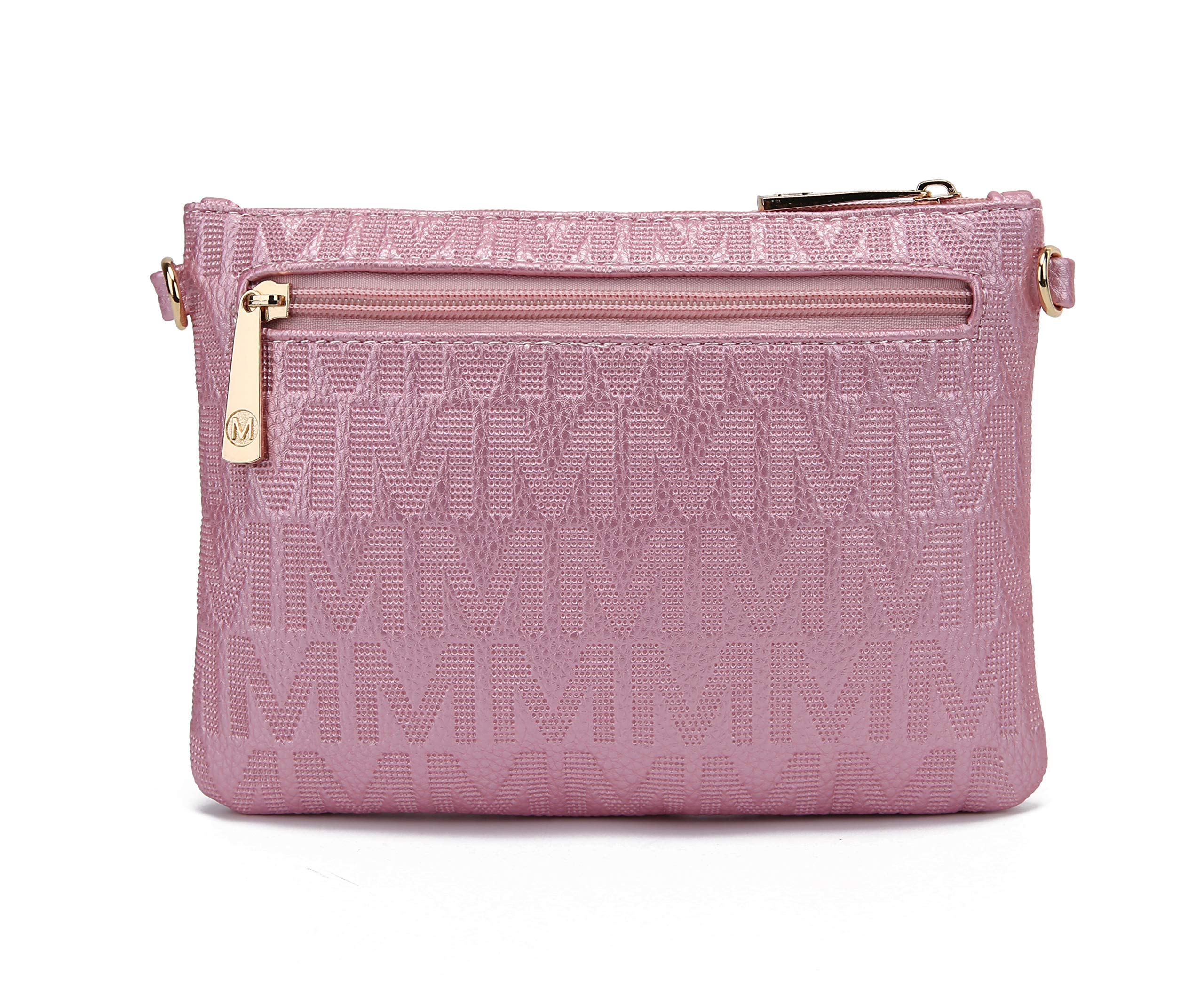 MKF 2 in 1 Crossbody Bags for Women, Wristlet Purse - Ladys Small PU Leather Messenger Handbag - Adjustable Strap Tan