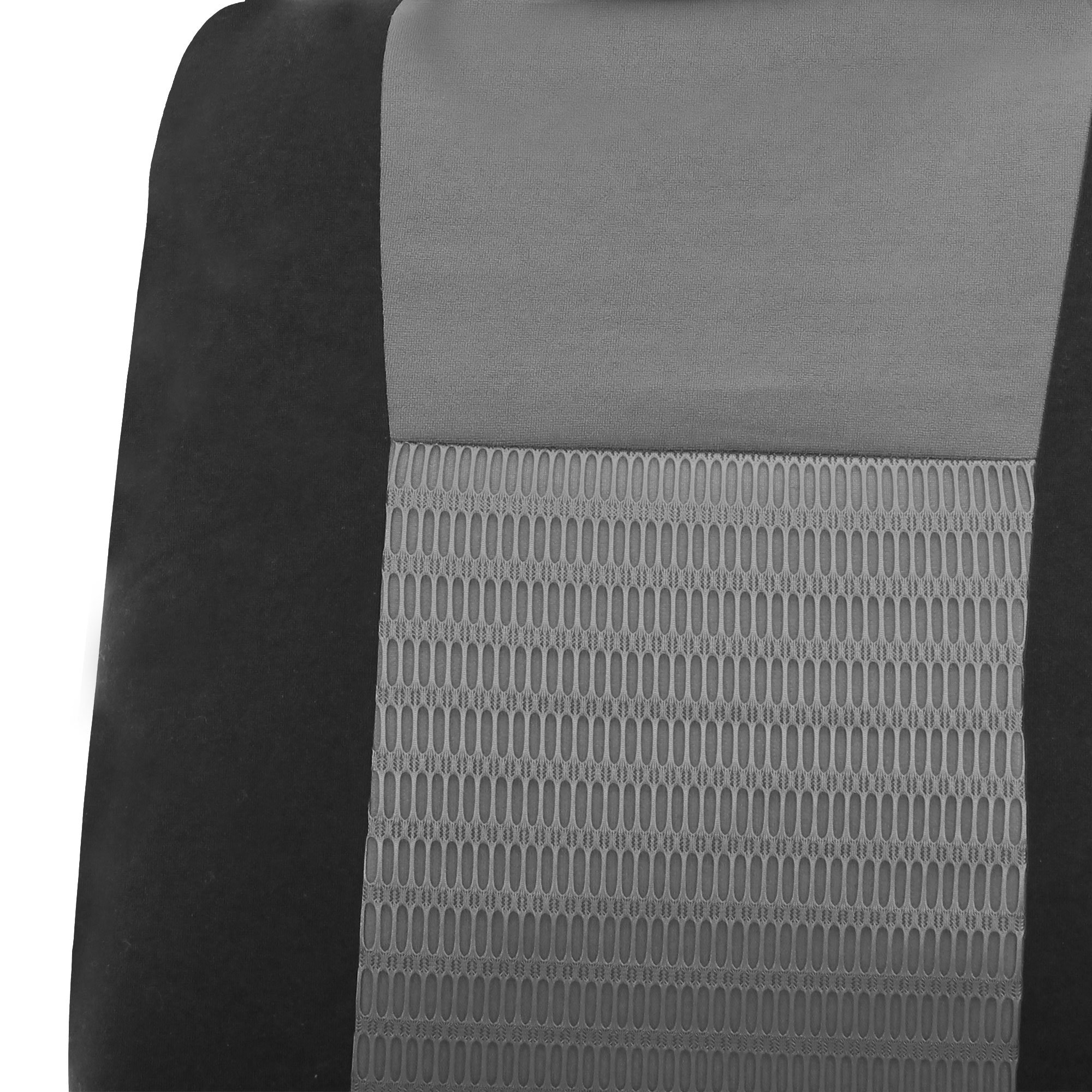 FH Group Trendy Elegance 3D Air Mesh Split Bench Car Seat Cover (Split Ready, Detachable Headrest Only) with Gift- Universal fit for Cars, auto, Trucks, SUV (Beige/Black) FB060012