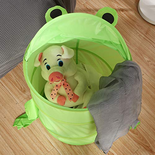 Cartoon Dirty Cloth Toys Bag: Laundry Hamper Bag Frog Laundry Basket Collapsible Fabric Laundry Clothes Bag Folding Washing Bin for Bathroom College Closet Behind Doors