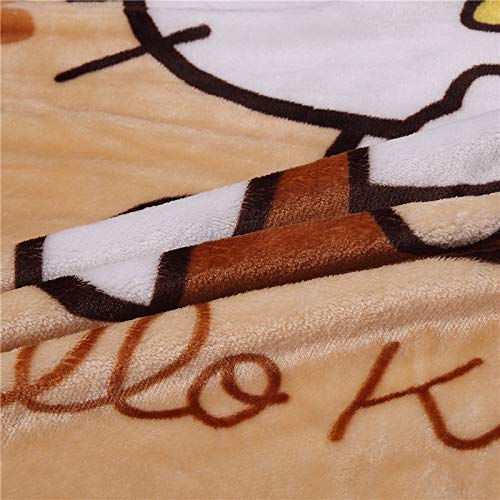 Cartoon Kitty Fleece Soft Throw Blanket, 59 x 78.7 inches,