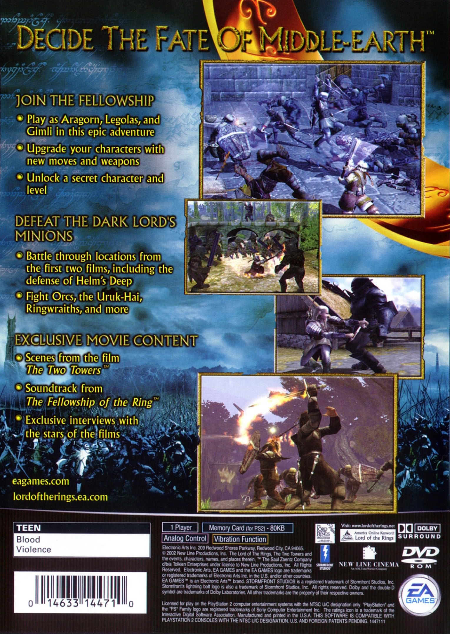 Lord of the Rings The Two Towers - PlayStation 2 (Renewed)