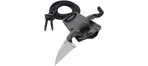 COLUMBIA RIVER KNIFE & TOOL CRKT Minimalist Wharncliffe Neck Knife: Compact Fixed Blade Knife, Folts Utility Knife, Bead Blast Blade, Resin Infused Fiber Handle, and Sheath 2385