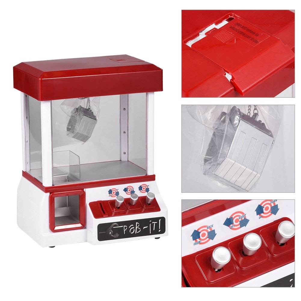 Fdit Claw Toy Grabber Machine Mini Electronic Musical Plush Toys Catcher Game Fun Toy for Children Kids