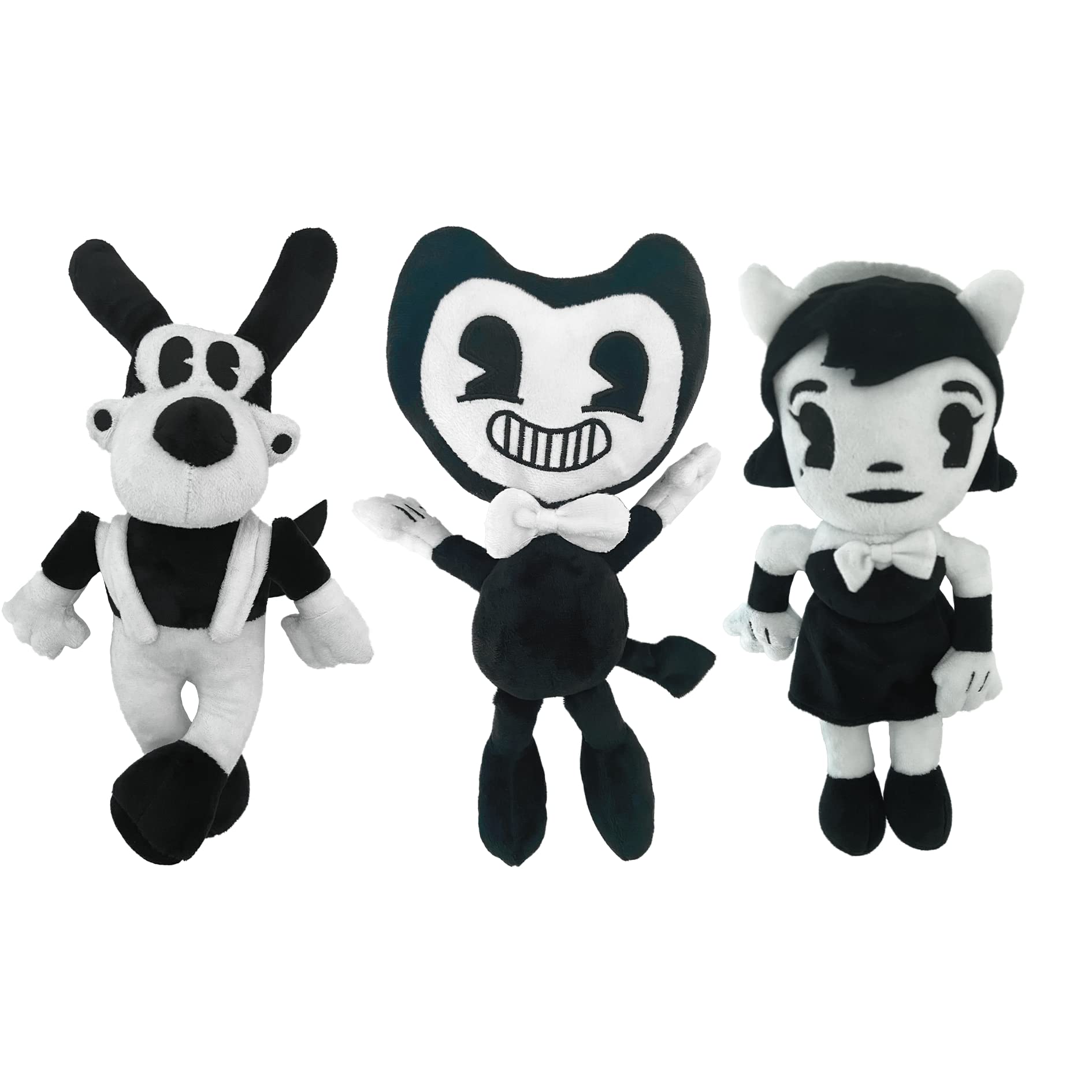 Bendy Plush Toy, 3PCS Bendy and The Ink Machine Plushies, Cute Game Horror Plush Soft Stuffed Animals Plush Toys for Kids and Game Fans