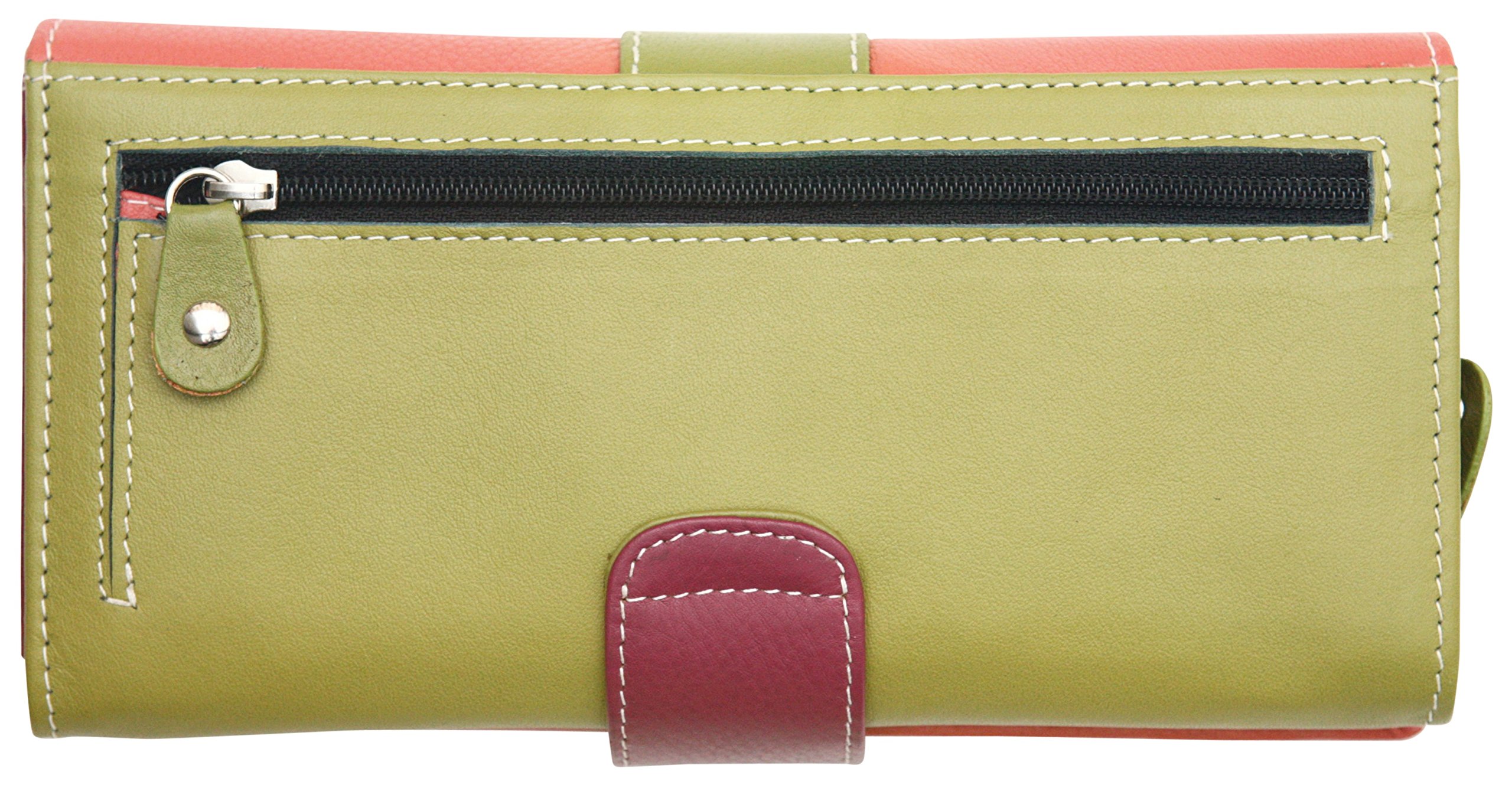 Felda Genuine Leather Ladies Purse Wallet - Large With 25 Card Slots