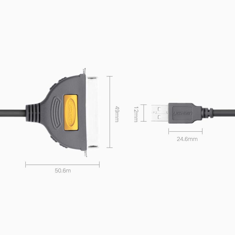 UGREEN 10FT USB to Parallel Port Printer Cable, CN36 Printer Cable Adapter IEEE1284 for Old Printer, Centronics Parallel Converter with Fast Transmission