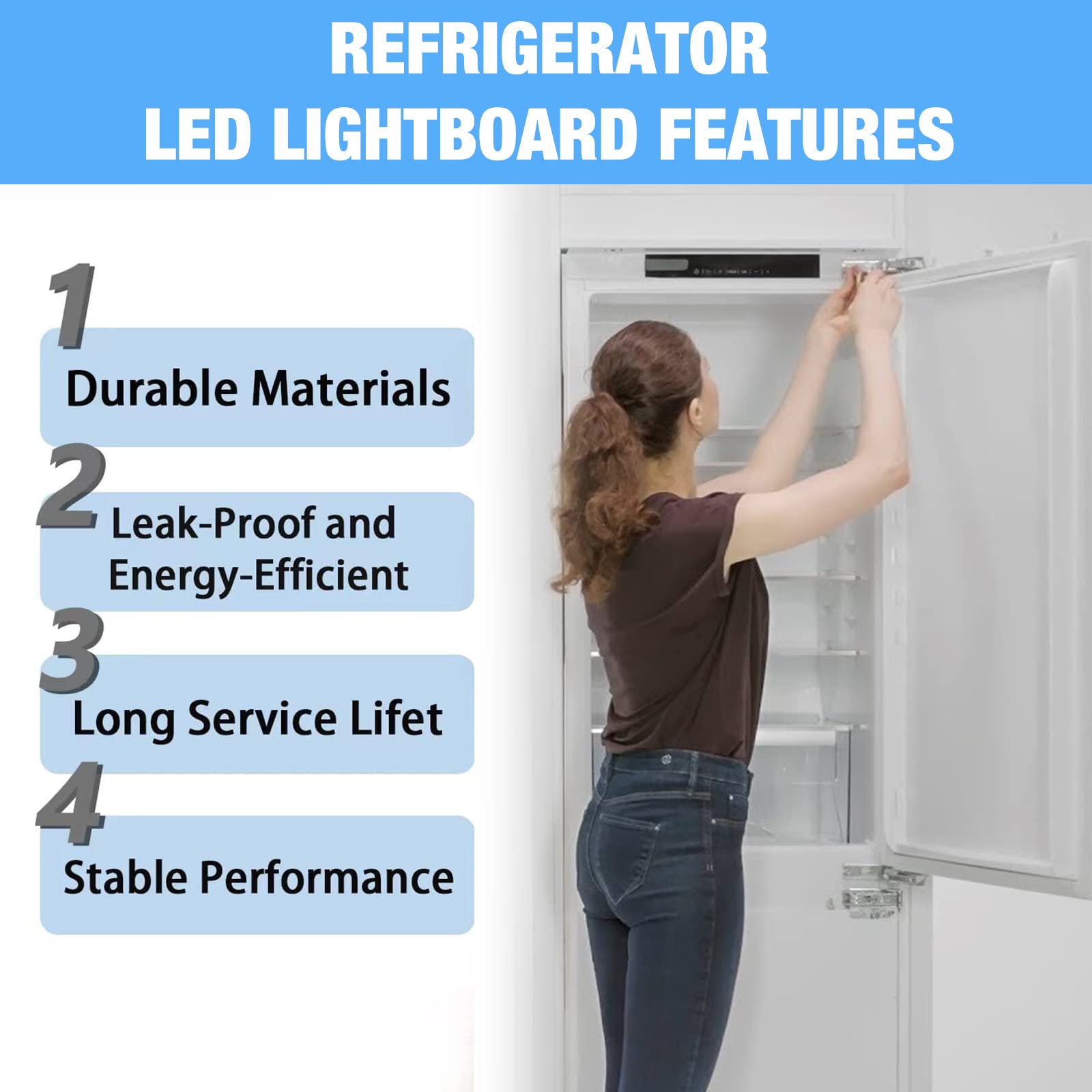 Delixike Refrigerator W10843353 (W11205083, W10695459) 1 LED Module for Whirlpool