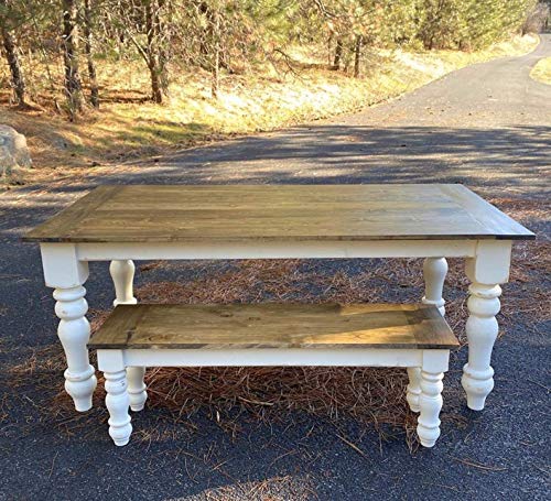 CAROLINA LEG CO. Curvy Dining and Bench Combo - Unfinished American Pine - Set of 4 Dining and Bench Legs - Made in NC