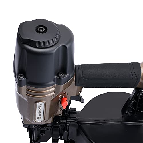 Carpenter Air Tools CCN65Z 0 Degree 1-1/2″ to 2-1/2″ Pneumatic Coil Siding Nailer with Tool-less Depth Adjustment, Drives plastic collated nails.