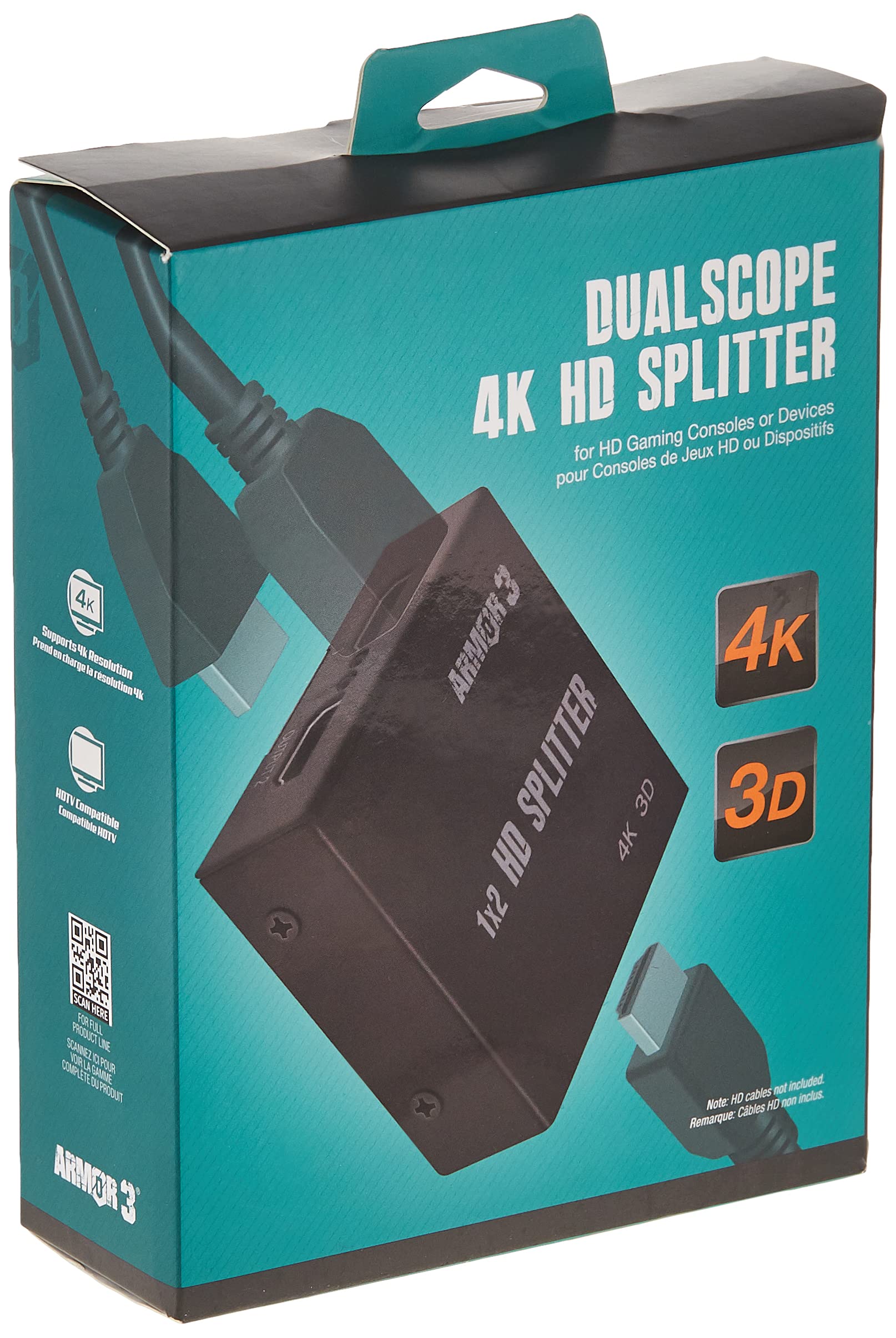 Armor3 "Dualscope" 4K HD Splitter for HD Gaming Consoles or Devices