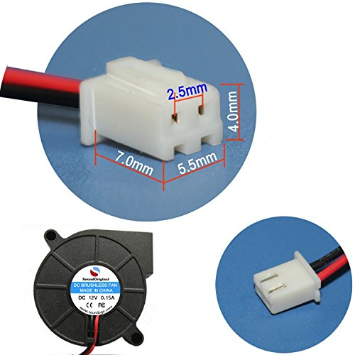 SoundOriginal 12VDC Brushless Blower Cooling Fan 50x50x15mm Fans for 3D Printer Humidifier Aromatherapy and Other Small Appliances Series Repair Replacement (x1 12V)
