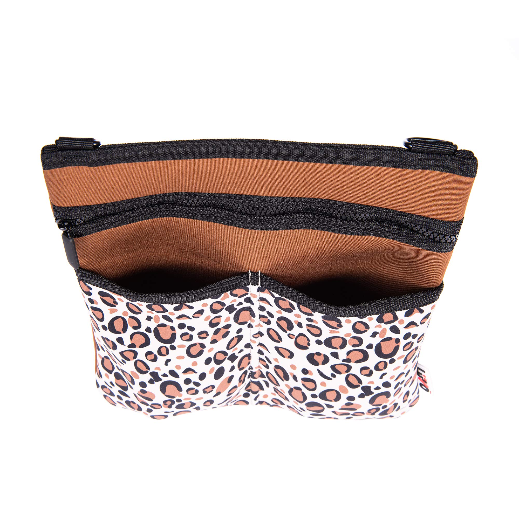Luvo - Neoprene Pancake Crossbody Bags - Teens, Tweens, & Adults - Leopard