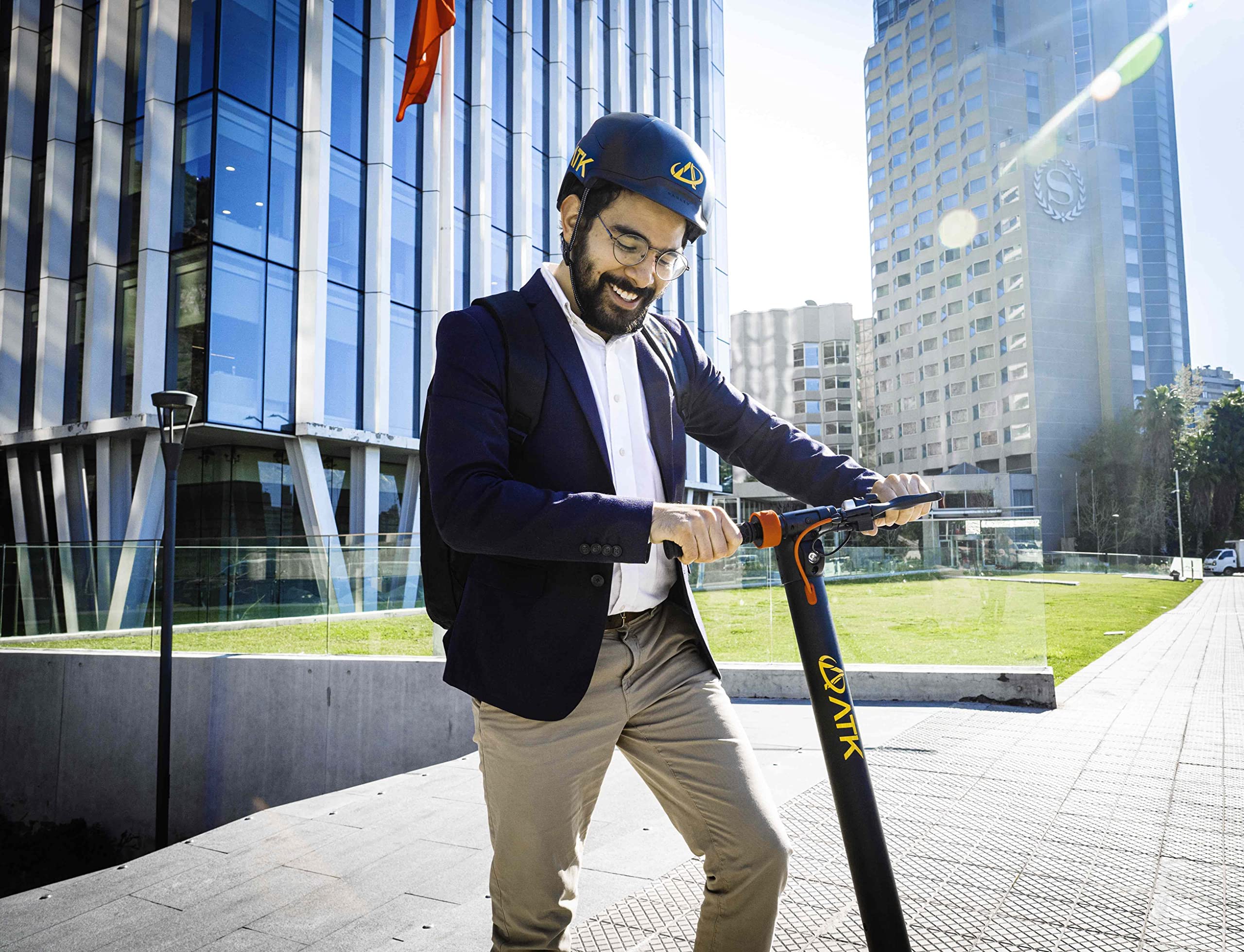 ATK H7 Adults Electric Scooter 16 Mph Speed 350W Powered Motor Commuting Electric Scooter - Foldable with Battery Power - 8.5'' solid front Tire - Up to 16 Miles Range - Water resistance