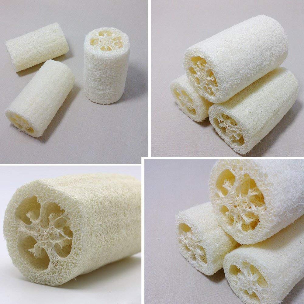 MAYMII·Home 100% Large (5" Length) Nature 6 Pack of Organic Loofahs Loofah Spa Exfoliating Scrubber Natural Luffa Body Wash Sponge Remove Dead Skin Made Soap