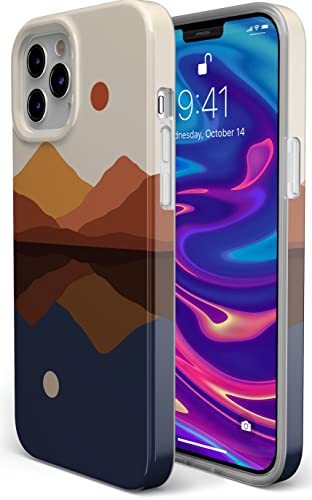 Casely iPhone 12/12 Pro Case | Opposites Attract | Day & Night Colorblock Mountain Case