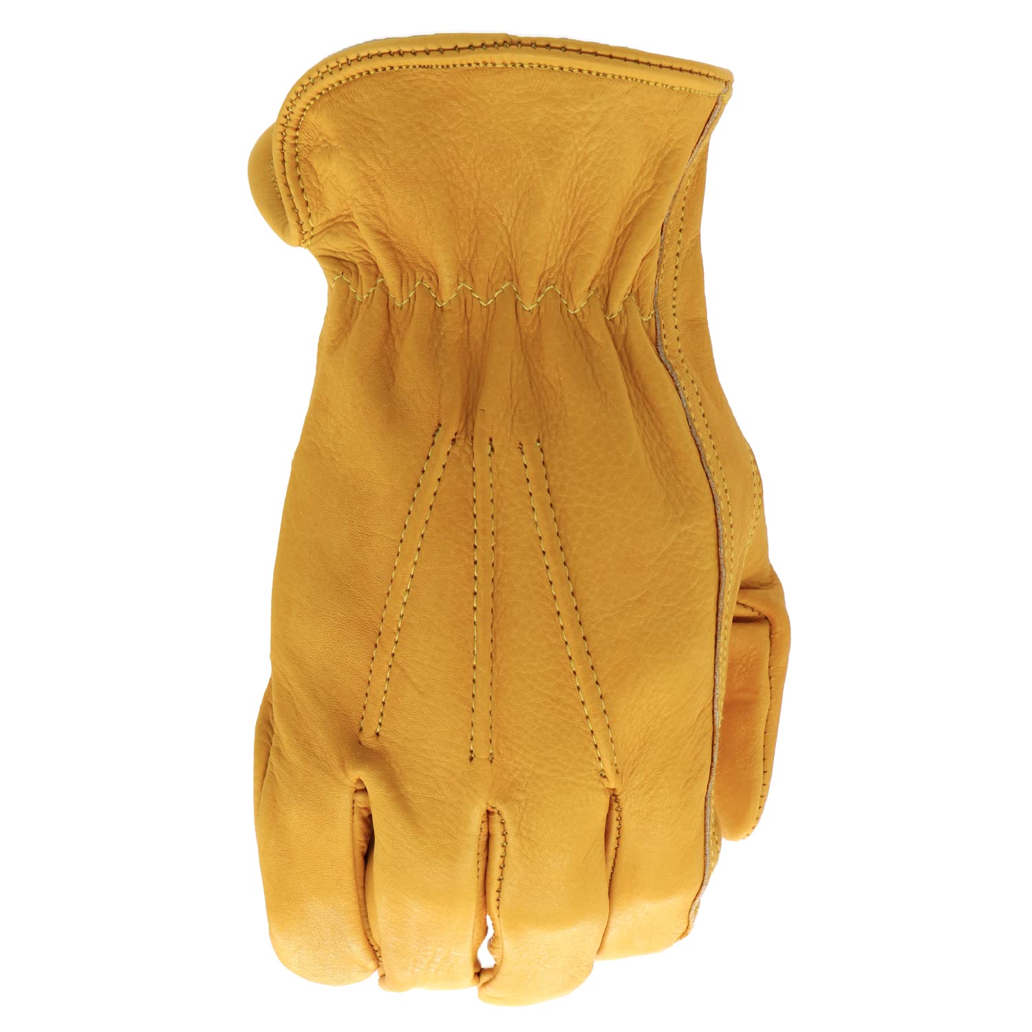 Boss Men's Durable Full-Grain Cowhide Leather Work Gloves, Abrasion Resistant, Keystone Thumb, Reinforced Palm Patch, Tan, Medium (B81001-M)