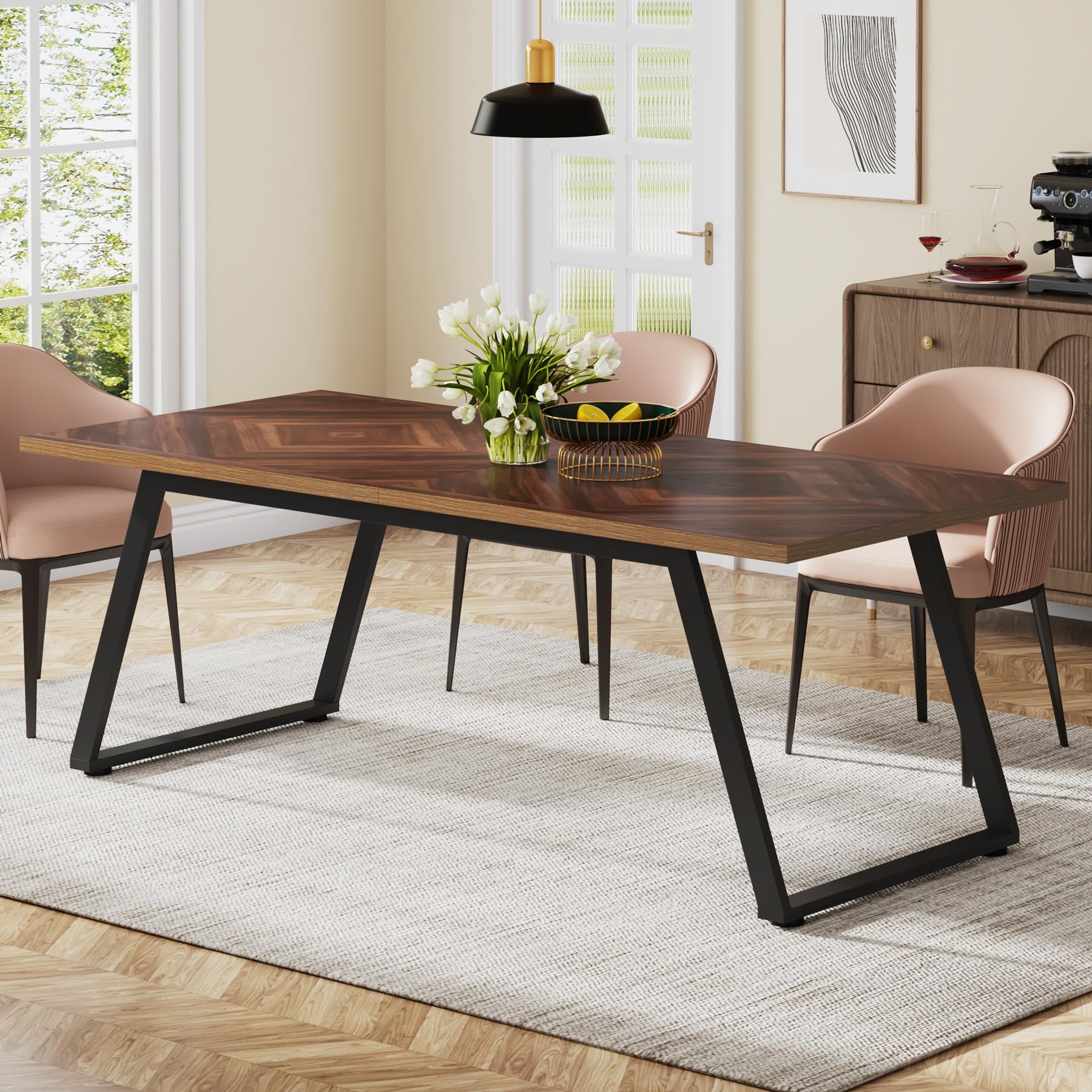 Tribesigns 63 Inch Executive Office Desk, Large Computer Desk with Thickened Frame, Modern Simple Study Writing Table Workstation Desk for Home Office, Living Room