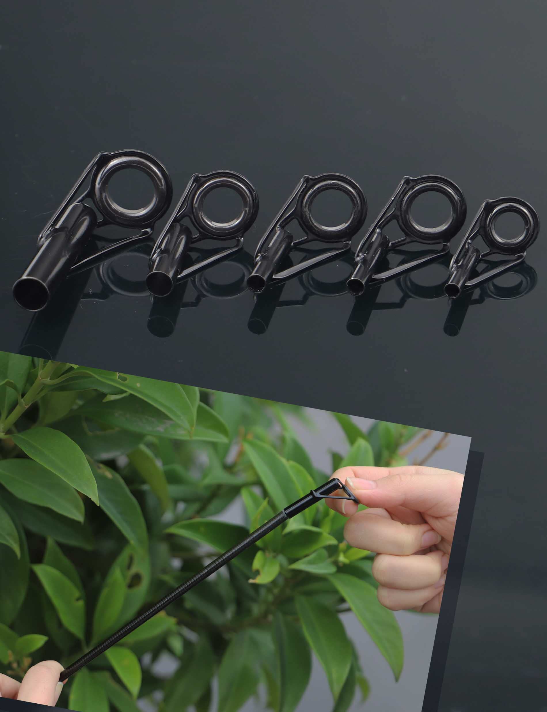 Beoccudo Rod Tip Repair Kit Rod Tips Replacement for Freshwater Saltwater Rods, Stainless Steel Ceramic Ring Guides with Fishing Swivels