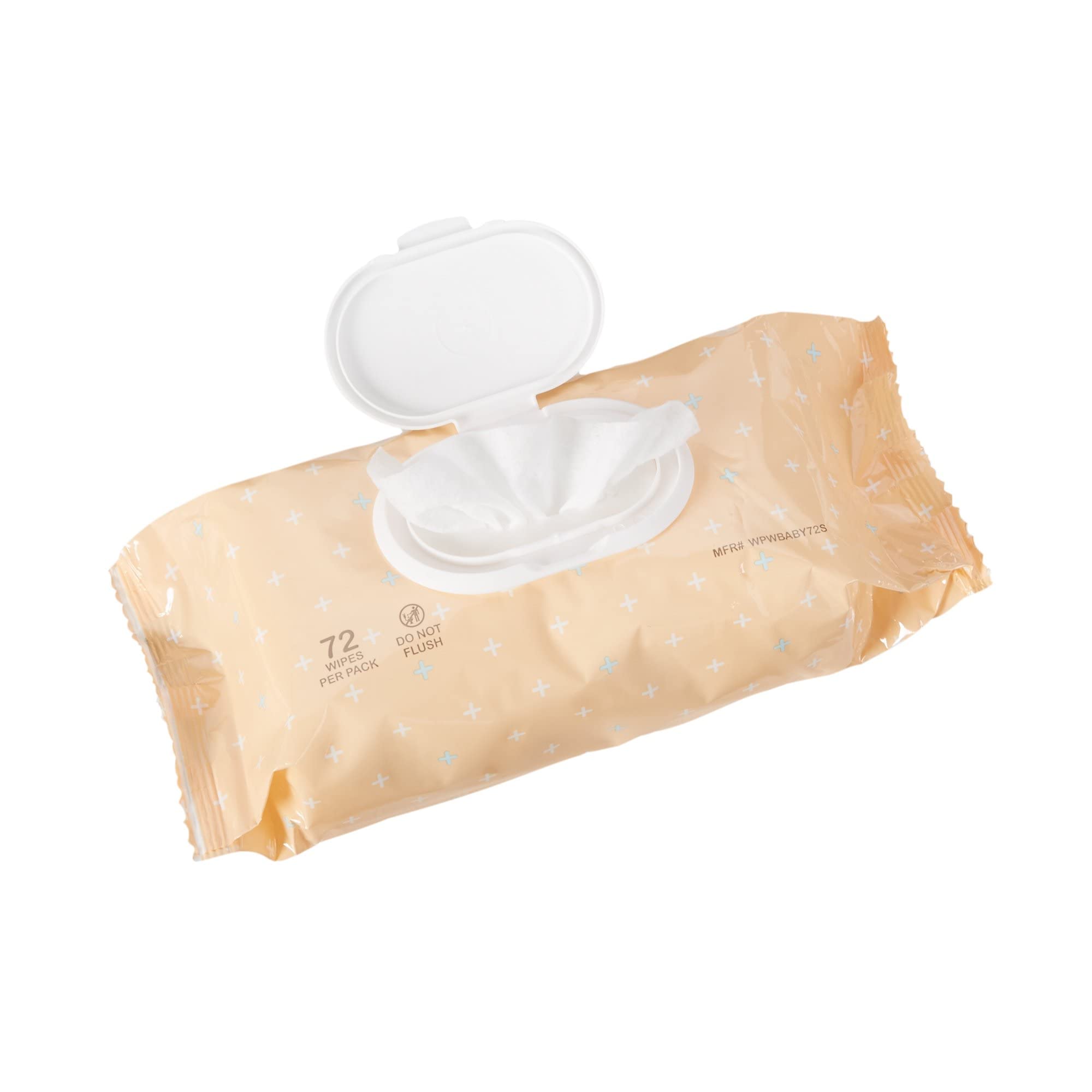 McKesson Baby Wipes - Scented with Powder Soft Fragrance, Contains Aloe and Vitamin E - 6.8 in x 7 in, 72 Wipes, 1 Pack