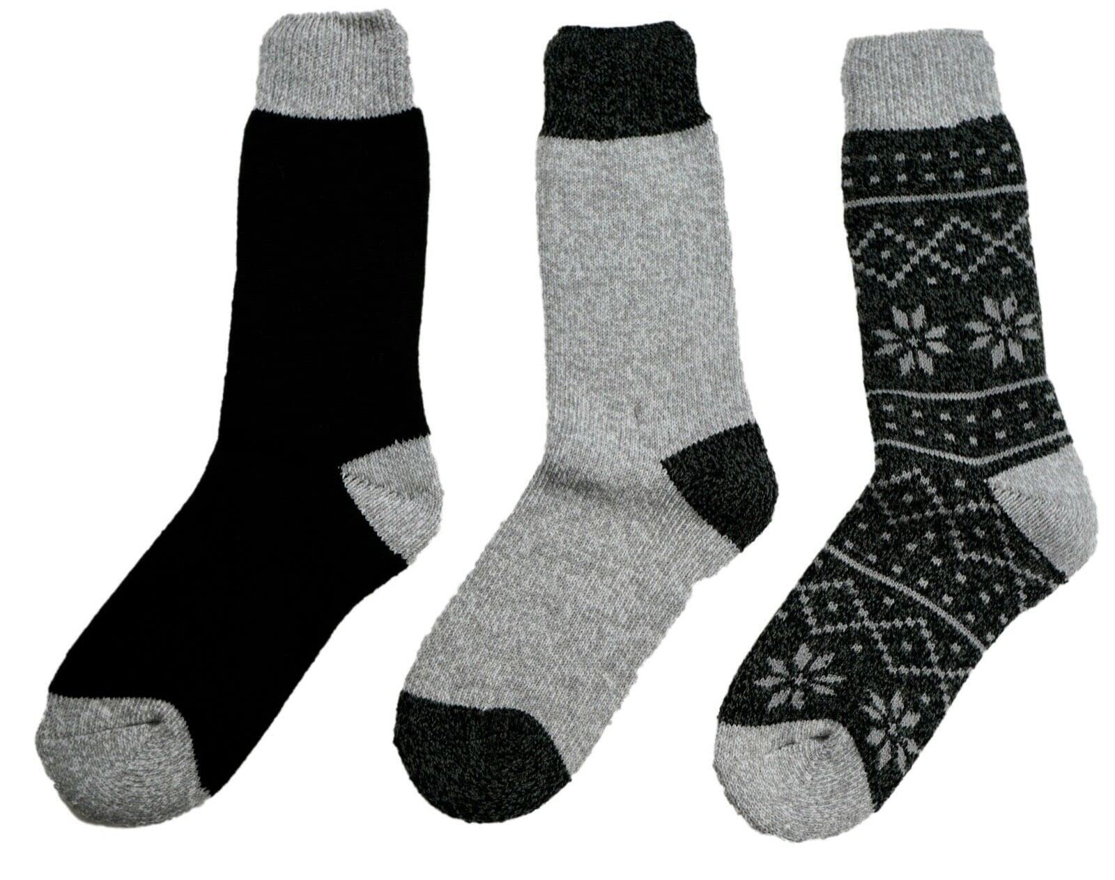 Avalanche Women Ultimate Thermal Crew Socks, 5-9.5 Shoe Size, 3 Pairs Black/Grey 1526058