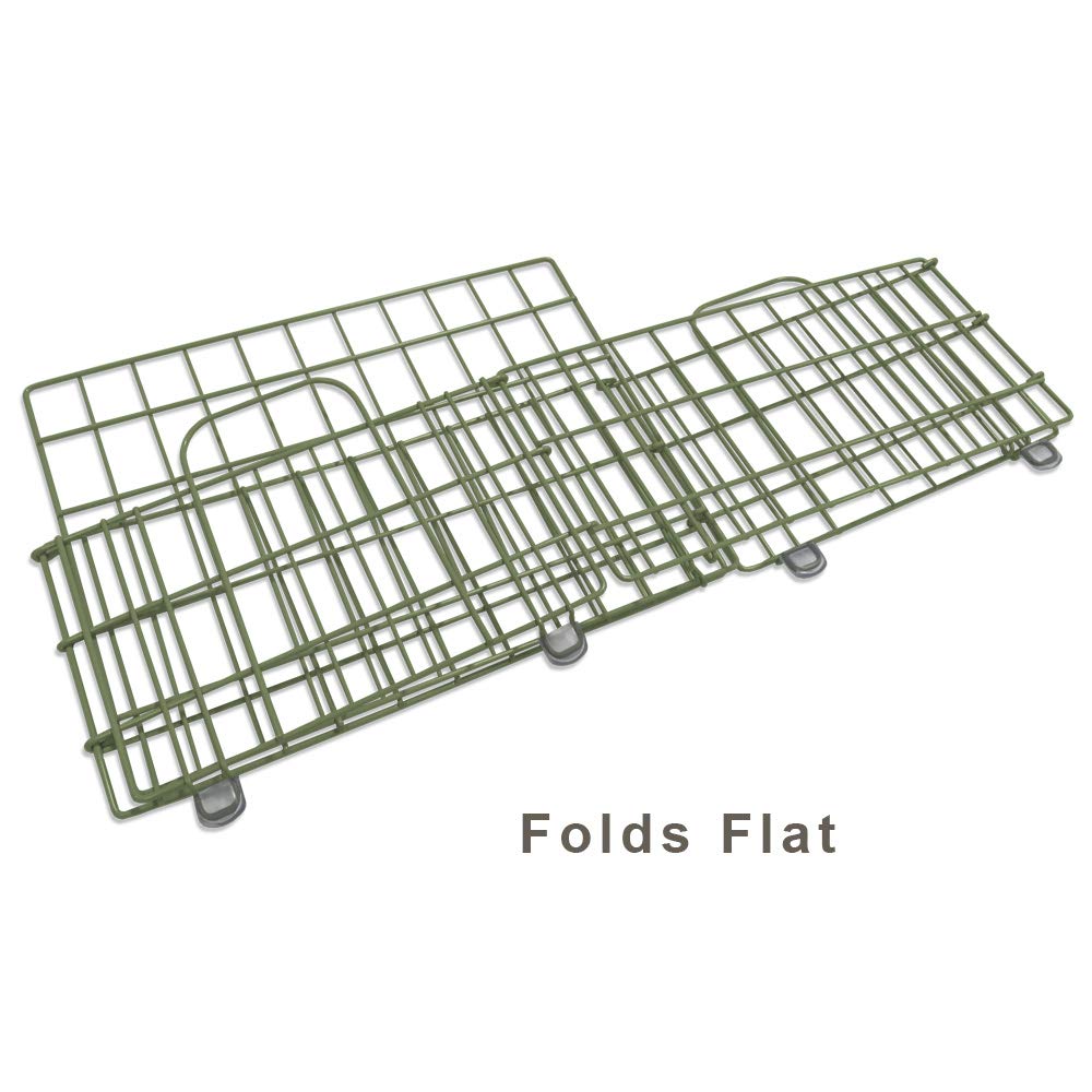 Atlantic Tabletop Wire Storage Basket, Heavy-Gauge Powder-Coated Metal Wire Construction, Stackable for Easy Expansion, Collapsible & Foldable, Non-Slip Feet, Plastic Liner, PN 23308042 – Green
