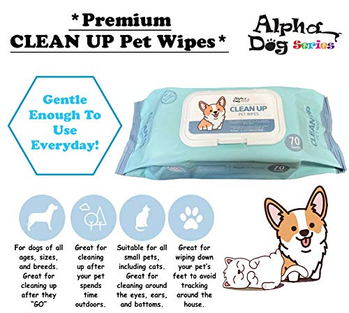 Deodorizing Hypoallergenic Heavy Duty Thick Durable Pet Grooming Wipes Unscented Cleans Face, Ears, Body, Butt and Eyes β Bath Alternative, Super Convenient, Ideal for Home or Travel (Pack of 1)