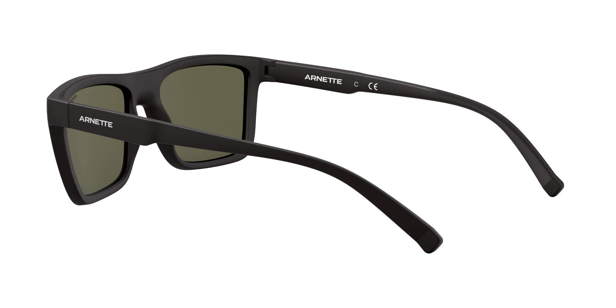 ARNETTE Unisex Sunglasses Shiny Black Frame, Dark Grey Lenses, 55MM