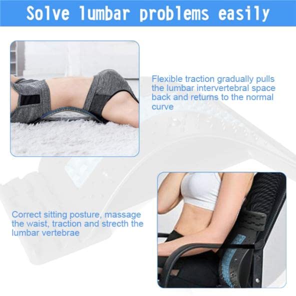 Back Stretcher, Spine Board, Back Cracker, Adjustable Multi-Level Lower Back Stretcher, Lower Back Pain Relief Device with Magnet Acupoints, Back Muscle Pain Relief for Sciatica, Herniated Disc