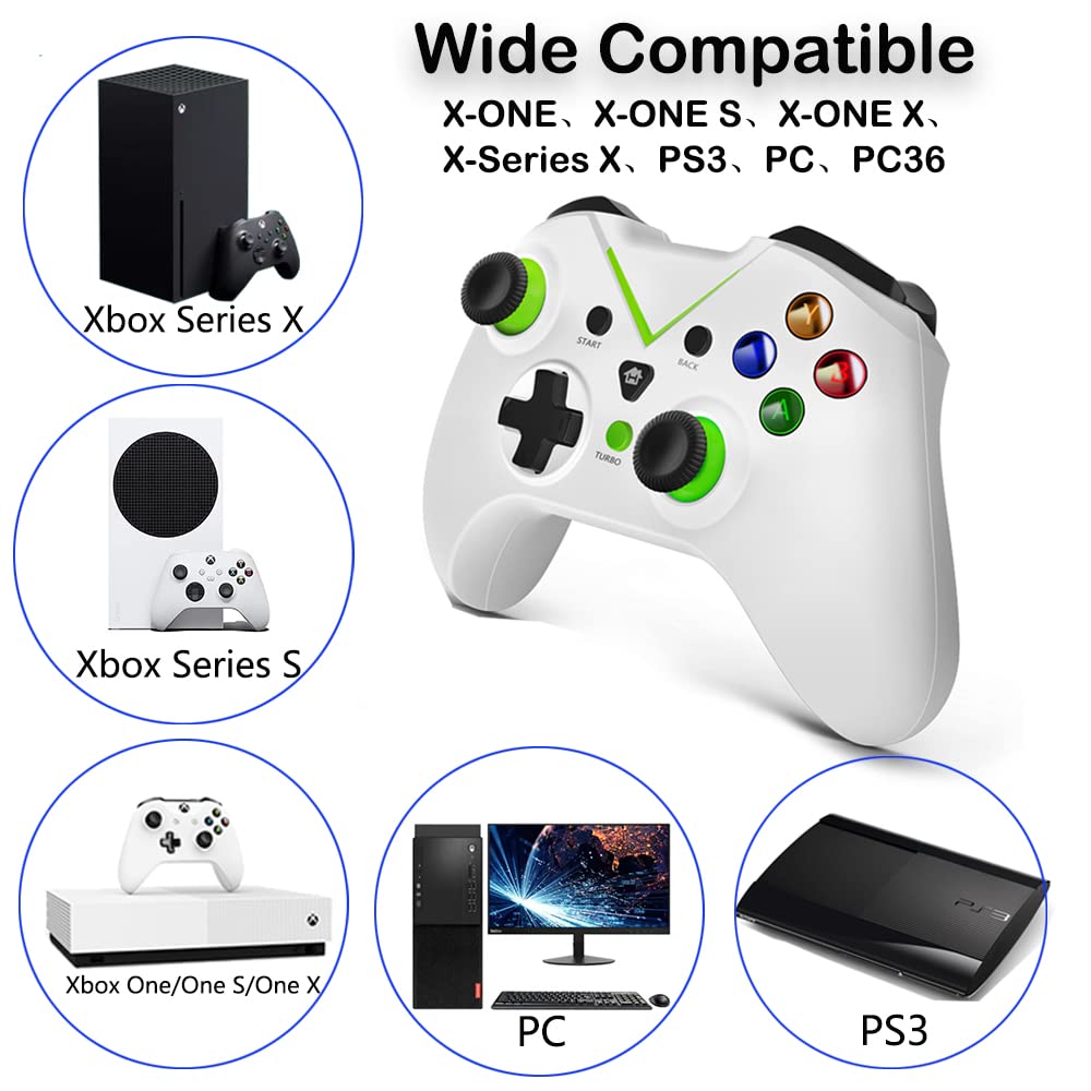 Beproess Wireless Controller for Xbox one, Built-in Dual Vibration 2.4HZ gamepad Compatible with Xbox One/One S/One X/Series S/Series X/PS3/Windows 10