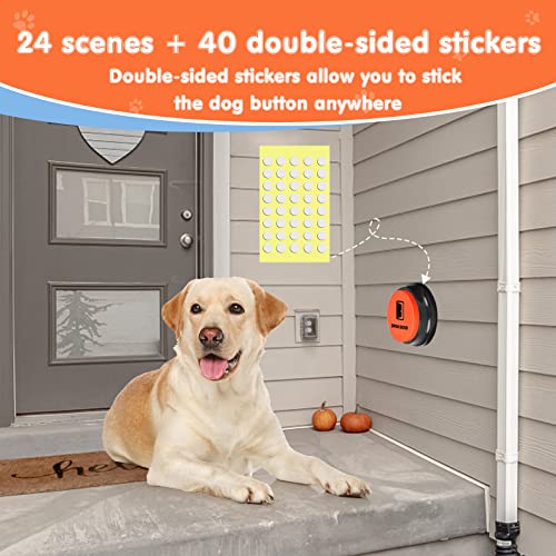 DCIAER Dog Buttons for Communication,Talking Buttons for Dogs,6 Recordable Sound Buttons + 24 Scene Patterns + 1 Dog Button Mat+ 12 AAA Batteries,30 Seconds Dog Buttons for Pet Sound Training Toy
