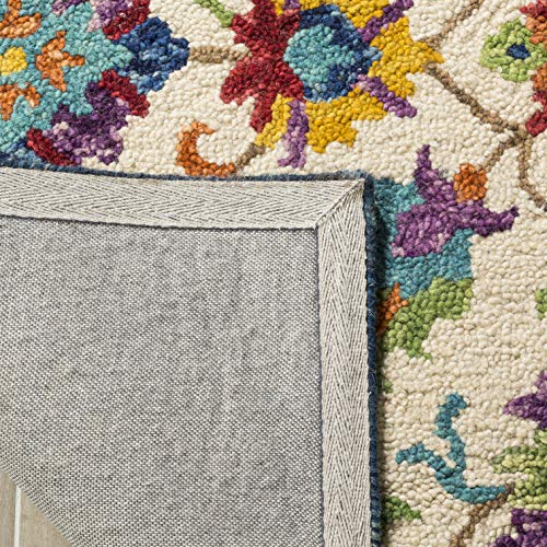 SAFAVIEH Aspen Collection 5' x 8' Ivory/Blue APN509A Handmade Boho Wool Area Rug