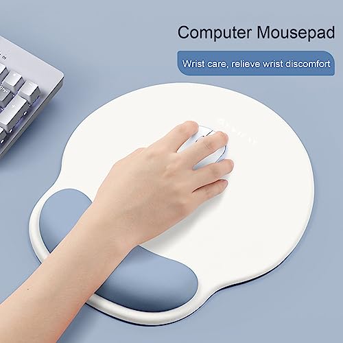 Computer Mouse Pad Ergonomic Mouse Wrist Rest Non-Slip Silicone Laptop Gaming Mouse Pad with Gel Wrist Support Computer Accessories,9.65" X 8.46" Green