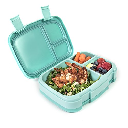Bentgo Fresh (Aqua) – Leak-Proof & Versatile 4-Compartment Bento-Style Lunch Box – Ideal for Portion-Control and Balanced Eating On-The-Go – BPA-Free and Food-Safe Materials
