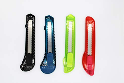 CavonyKitchen 6” Utility Knife Set – Box Cutter Retractable Razor Blades with Snap-Blade and Slide Safety Locks