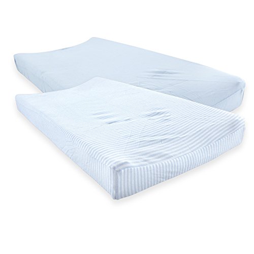 Touched by Nature Unisex Baby Organic Cotton Changing Pad Cover, Powder Blue, One Size