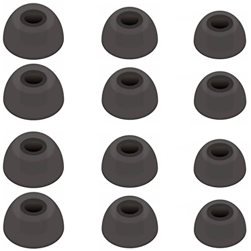 BLLQ 6 Pairs Silicone Ear Tips Replacment for Jabra Elite 7 Pro/75t/ 65t/ Active/ Elite 3 Eartips Replacement Silicone Compatible with Jabra Earbuds, Black Jbra