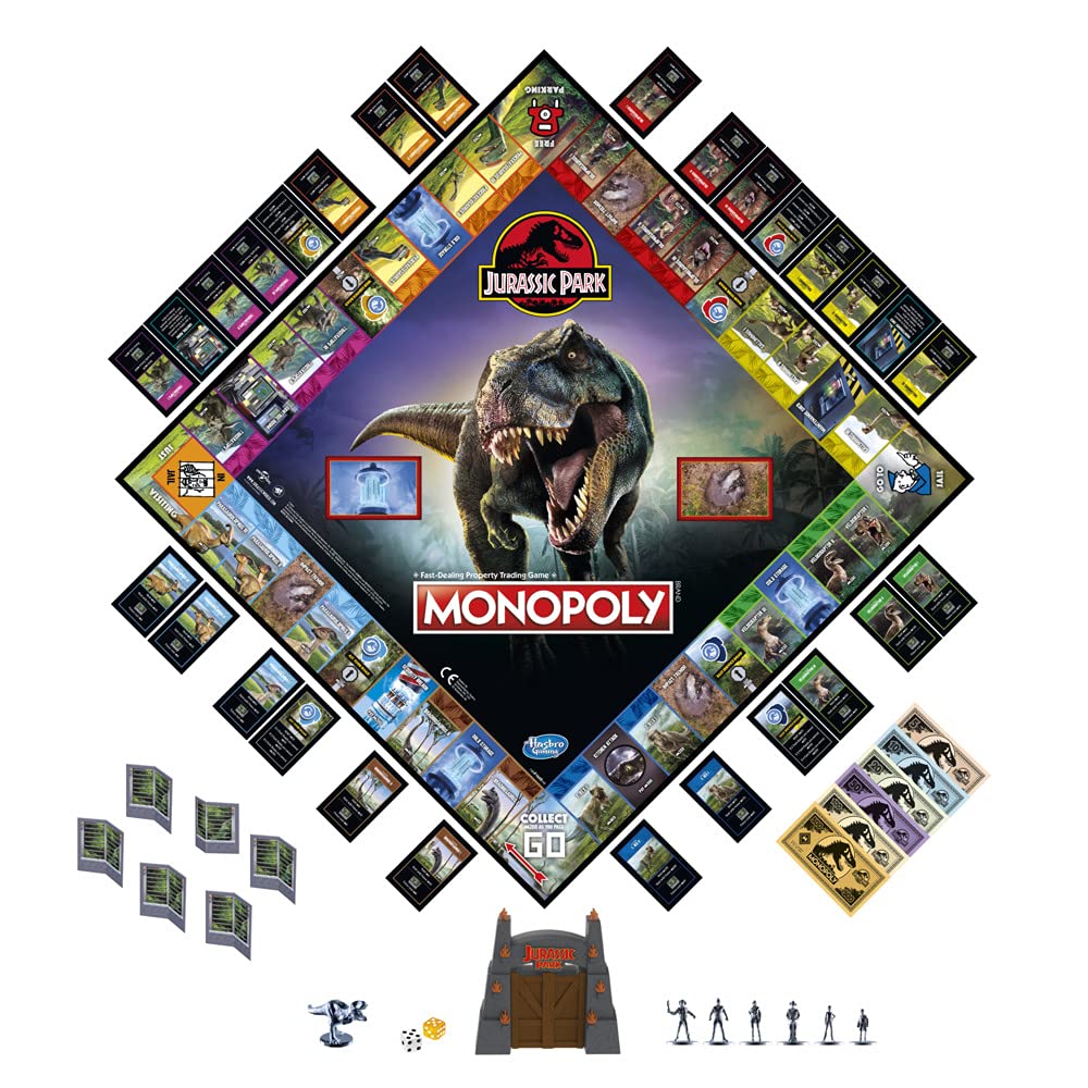 Monopoly: Jurassic Park Edition Board Game for Children Aged 8 and Up