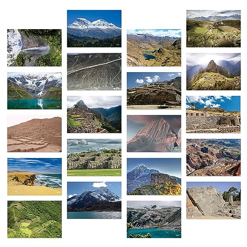 Dear Mapper Peru Natural Landscape Postcards Pack 20pc/Set Postcards From Around The World Greeting Cards for Business World Travel Postcard for Mailing Decor Gift