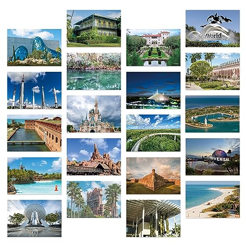Dear Mapper Vintage United States Florida Landscape Postcards Pack 20pc/Set Postcards from Around the World Greeting Cards for Business World Travel Postcard for Mailing Decor Gift